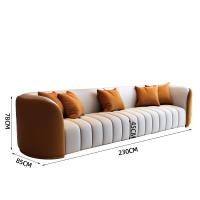 China Combination of colors napa leather 1+2+3+4 sectional couch Curved back sitting living room furniture modern sofas set for sale