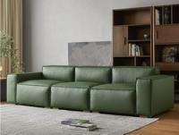 China 2024 ODM OEM direct verified customized producer modular sofa loveseat 3p 4s corduroy green genuine leather couch for sale