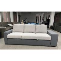 China OEM/ODM Furniture Contrast colors linen fabric loveseat with pull-out bed and storage chaise with stools sofa bed sets for sale