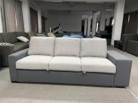 China OEM/ODM Furniture Contrast colors linen fabric loveseat with pull-out bed and storage chaise with stools sofa bed sets for sale