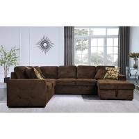 China chocolate pineapple pattern u-shaped 2seater single armrest loveseat pull-out bed sectional sofa bed sets for sale
