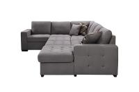 China Modern u-shape 2pc seater corner and loveseat w/ pull-out bed drawing room sectional chaise linen fabric sofa set for sale