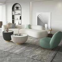 China Italian cloud cream lamb velvet sofa set moon shaped curved light luxury Nordic sherpa lambs wool modern corner sofa bed for sale