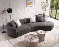 China Italian cloud cream lamb velvet sofa set moon shaped curved light luxury Nordic sherpa lambs wool modern corner sofa bed for sale