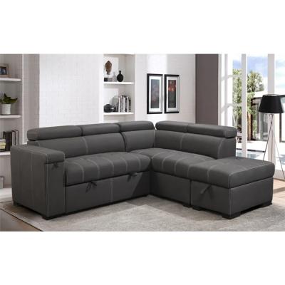 China Large KD headrest USB loveseat ottoman with storage fake leather living room furniture sofa set couch sofas bed for vill for sale