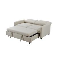 China Nordic Top grade Indoor-Decoration new easy to clean linen fabric 3seater with fold out king size Upholstered sofa for sale