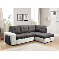 China Contrast colors PU leather Sofa with bed and ottoman Chaise Tufted Sofa set Furniture L shape sofa bed for living room for sale