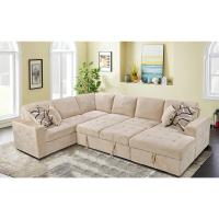 China Best Selling Trustworthy Corner Foldable breathable beige fabric 2 loveseat extendable bed Sleeper Sectional Sofa Bed for sale