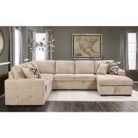 China Best Selling Trustworthy Corner Foldable breathable beige fabric 2 loveseat extendable bed Sleeper Sectional Sofa Bed for sale