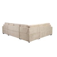 China Best Selling Trustworthy Corner Foldable breathable beige fabric 2 loveseat extendable bed Sleeper Sectional Sofa Bed for sale