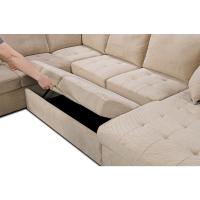 China Best Selling Trustworthy Corner Foldable breathable beige fabric 2 loveseat extendable bed Sleeper Sectional Sofa Bed for sale