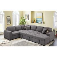 China Best Selling Trustworthy Corner Foldable breathable beige fabric 2 loveseat extendable bed Sleeper Sectional Sofa Bed for sale
