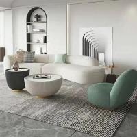 China Italian minimalist fabric lamb velvet sofa set shaped curved light luxury Nordic modern corner sofa bed for sale