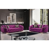 China Factory direct sales of the latest design luxury sofa set 2+3Velvet purple fabric living room sofa for Hotel apartment for sale