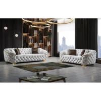 China Factory direct sales of the latest design luxury sofa set 2+3Velvet purple fabric living room sofa for Hotel apartment for sale