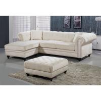 China OEM/ODM Furniture Factory Direct Selling velvet living room sofa luxury tufted corner sofa Chesterfield sofa ottoman for sale