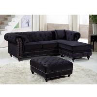 China OEM/ODM Furniture Factory Direct Selling velvet living room sofa luxury tufted corner sofa Chesterfield sofa ottoman for sale