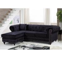China OEM/ODM Furniture Factory Direct Selling velvet living room sofa luxury tufted corner sofa Chesterfield sofa ottoman for sale