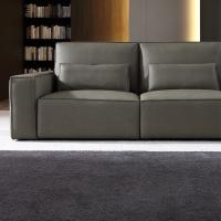 China Modern simple high back beancurd block sofa landing square Italian minimalist size full real leather sofa for sale