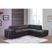 China Customized Fashion style sectional sofa 3 seater living room OEM leather sofa with ottoman and stools sleeper sofa bed for sale