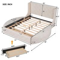 China Light luxury hotel set hotel guest cream velvet room round bed storage drawers luxury bedroom furniture romantic bed for sale