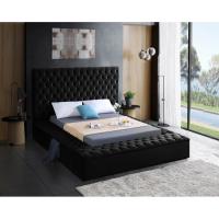 China Customize velvet button tufted Designer Bedroom Luxury Bed Modern Hotel Full Luxury Queen Size Modern Hotel Storage bed for sale