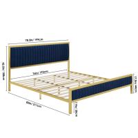 China Factory Wholesales competitive price velvet Cama simple twin full queen king iron metal frame bed for bed chamber for sale
