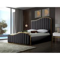 China European Designs Frame Luxurious Latest Space Saving Bedroom Furniture King Size Modern Queen Double Cream velvet Tatami for sale