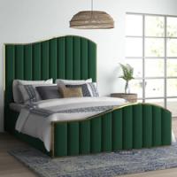 China European Designs Frame Luxurious Latest Space Saving Bedroom Furniture King Size Modern Queen Double Cream velvet Tatami for sale