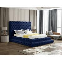 China Customized Cream velvet tufted European Designs double king queen size modern furniture designer frame for hotel for sale