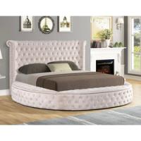 China Customized Cream velvet tufted European Designs double king queen size modern furniture designer frame for hotel for sale