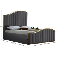 China OEM premium bedroom furniture Gray king size bed frame Italian velvet tuft upholstered bed set luxury modern double beds for sale