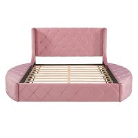 China OEM/ODM Furniture Manufacturer Wholesales supply North America nice velvet fabric queen bed frame for Hotel Storage Bed for sale