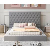 China OEM Full Size Upholstery Low Profile Storage Platform Bed with Storage Space on both Sides & Footboard bed furniture for for sale
