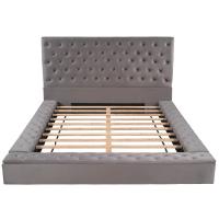 China OEM Full Size Upholstery Low Profile Storage Platform Bed with Storage Space on both Sides & Footboard bed furniture for for sale