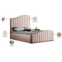 China American style Modern Queen size King Size bed OEM service factory price Pink upholstery soft beds for Bedroom and hotel for sale