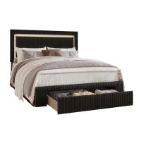 China Latest modern design bed set LED Glow Headboard storage drawer Queen size comforter luxury bed for Apartment Hotel and B for sale