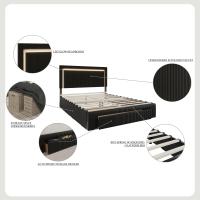 China Latest modern design bed set LED Glow Headboard storage drawer Queen size comforter luxury bed for Apartment Hotel and B for sale