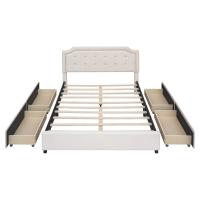 China Queen Size Upholstered Platform Bed with Velvet Fabric Classic Headboard bed room set for Bedroom Apartment and Hotel for sale