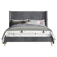 China OEM Manufacture Home Hotel Modern Double Bed Frame With Headboard Super King Single Low Tall Stainless Steel Bed Frame for sale