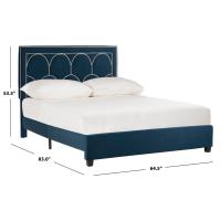 China Super Modern black color velvet simple style bed set easy assembly bed frame with nail design upholstered beds for Hotel for sale