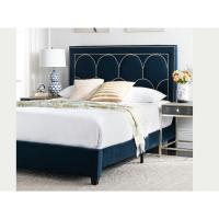 China Super Modern black color velvet simple style bed set easy assembly bed frame with nail design upholstered beds for Hotel for sale