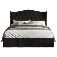 China Wholesale upholstered platform black fabric storage wooden double full twin king queen size bed frame modern with storag for sale