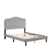 China OEM low price  Home Hotel Modern King size Queen size Strong Wood Slat Support bed upholstered bed for bedroom for sale