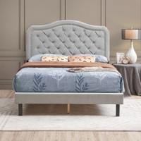China OEM low price  Home Hotel Modern King size Queen size Strong Wood Slat Support bed upholstered bed for bedroom for sale
