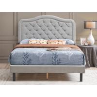 China Upholstered Bed Button Tufted with Curve Design-Strong Wood Slat Support-Easy Assembly -Velvet- Platform bed- Queen size for sale