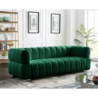 China OEM Cheap price Luxury Sectional sofa set Green Color Velvet Upholstered sofas Furniture High-End North American style for sale