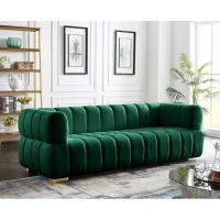 China OEM Cheap price Luxury Sectional sofa set Green Color Velvet Upholstered sofas Furniture High-End North American style for sale