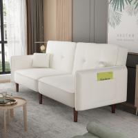China white Loveseat Sofa Convertible leg rest linen Couches Pillows 3seater sofa bed for living room for sale