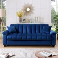 China Large loading easy to hand-assembled Loveseat Sleeper blue velvet hotel reconfigurable sofa bed with storage for sale